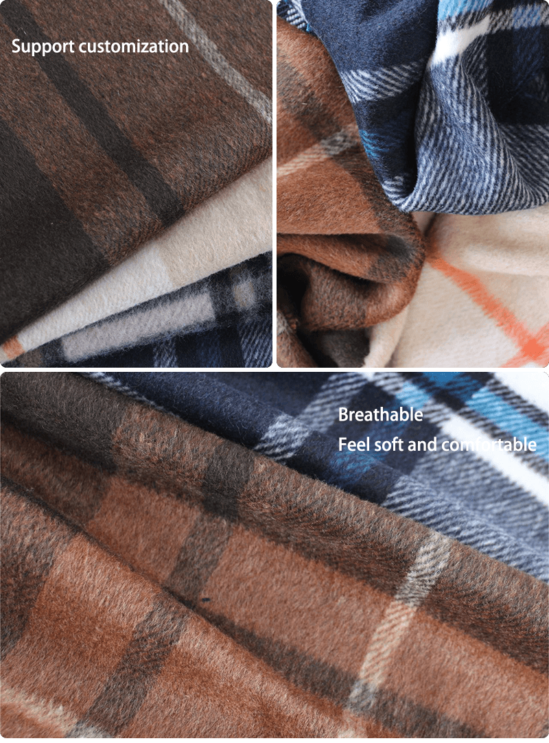 Polyester Woolen Plaid Fabric for Coat Jacket Blanket–Hangzhou Kangman ...
